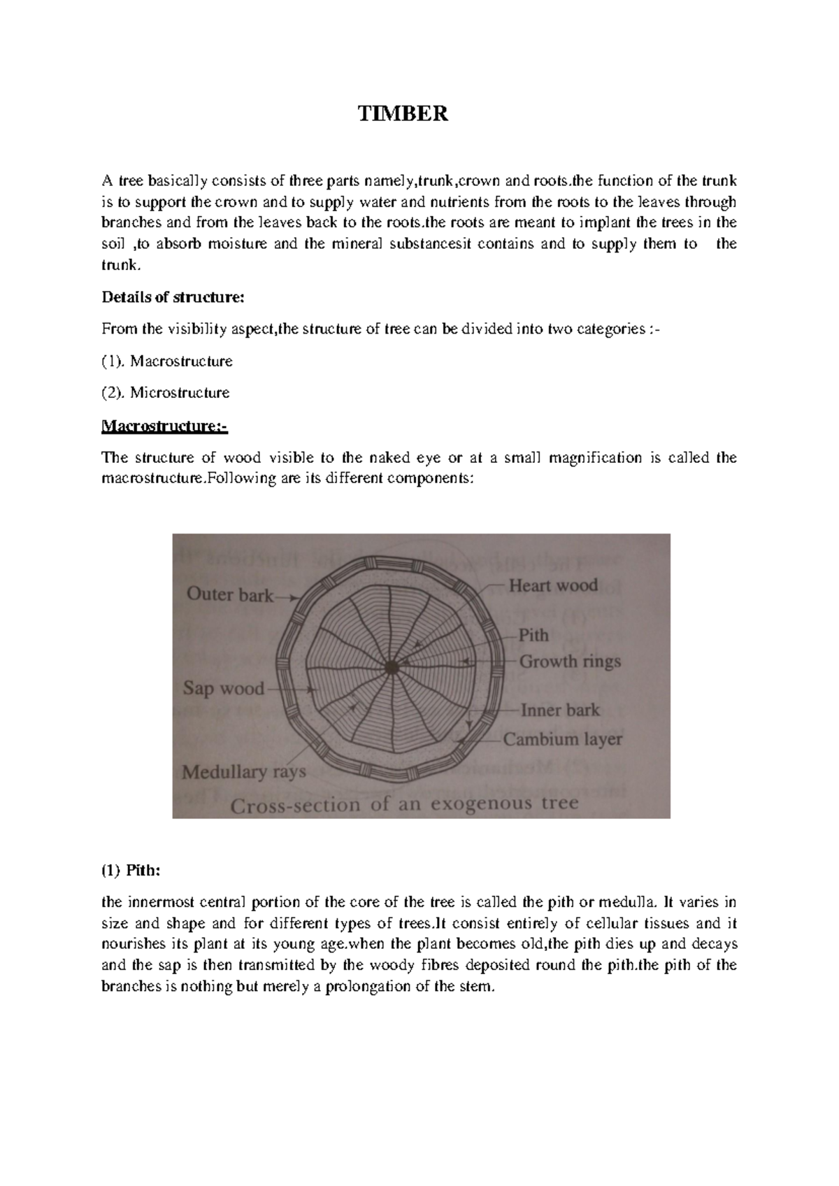 Timber - TIMBER A tree basically consists of three parts namely,trunk ...