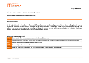 SEP401 A2 Software Design Specification Template - Software Engineering ...