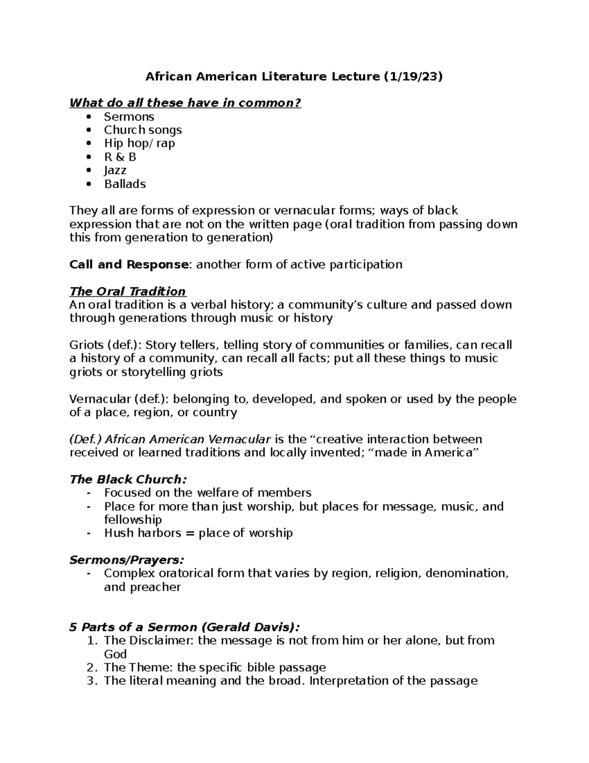 African American Literature Lecture - ): Story tellers, telling story ...