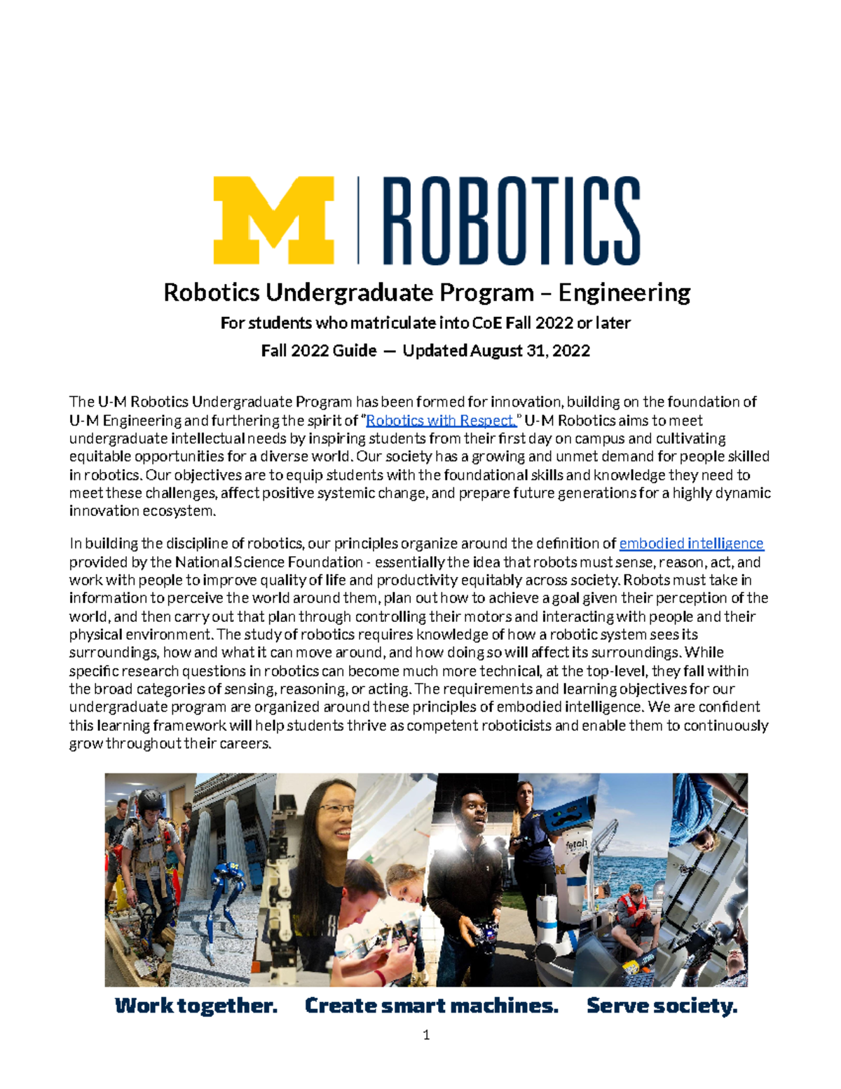 For Publication Robotics Undergraduate Program Guide Draft 2022-23 ...