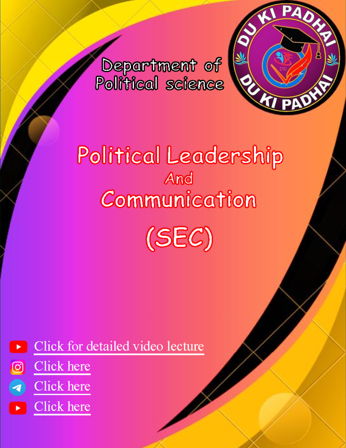 Study material Unit- 1 Explaining Political Communication - Click for ...