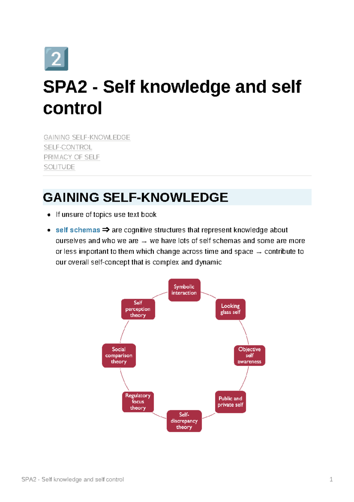 SPA2 - Self knowledge and self control - ± SPA2 - Self knowledge and ...