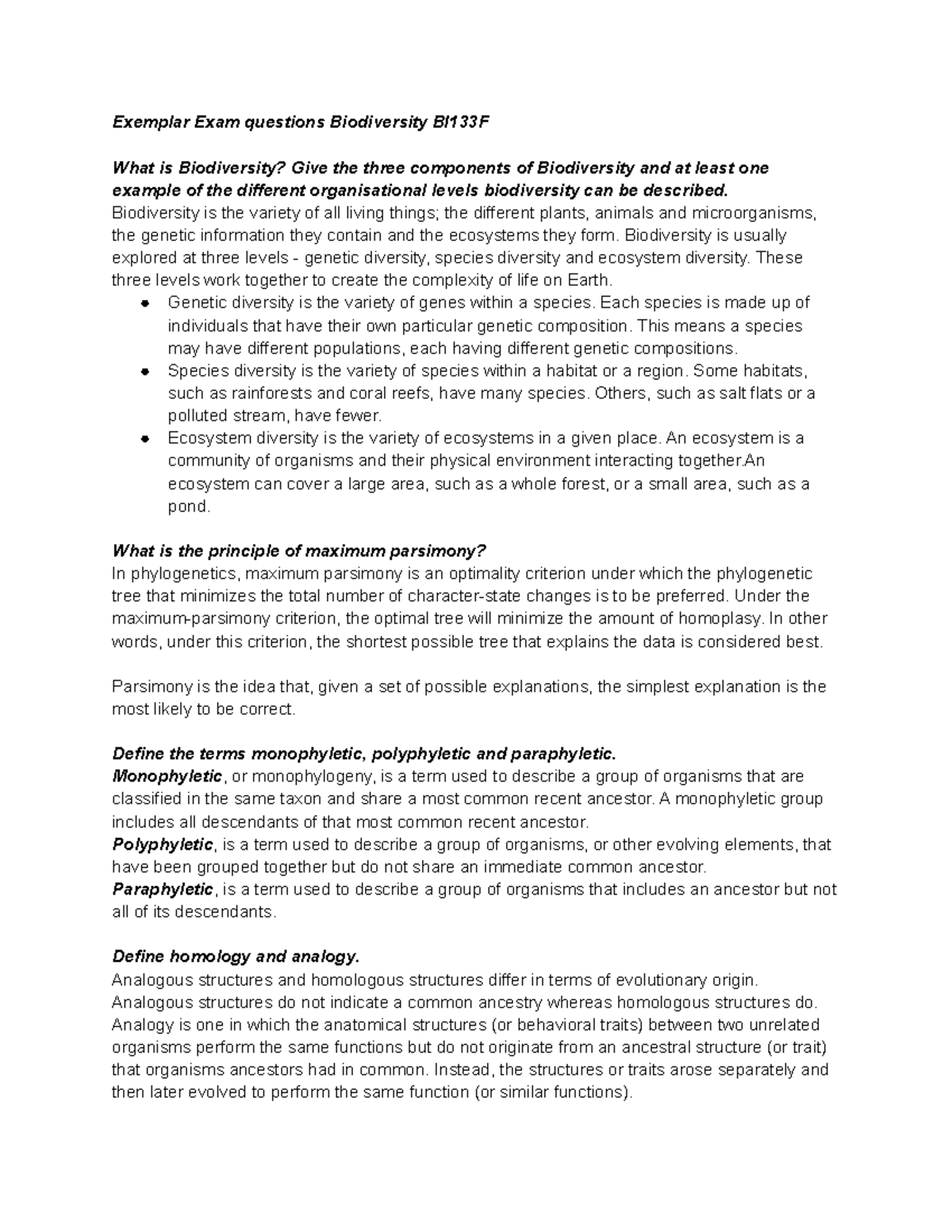 Exam Questions For Biodiversity Exemplar Exam Questions Biodiversity exam-questions-for-biodiversity-exemplar-exam-questions-biodiversity