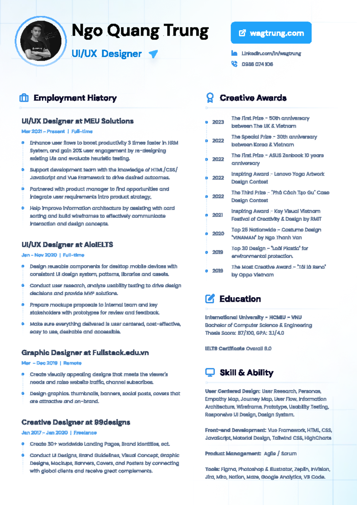 CV Quang Trung UIUX - good - Employment History UI/UX Designer at MEU ...