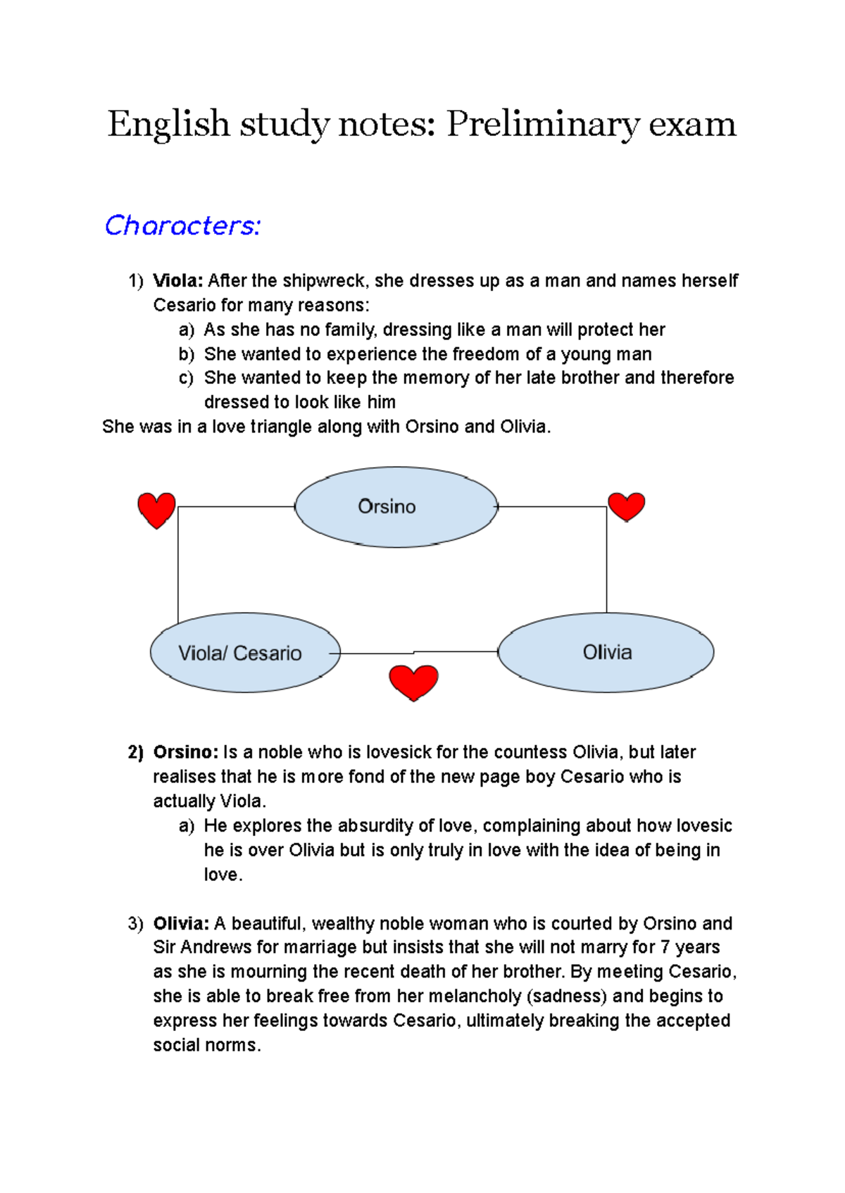 English study notes Preliminary exam - English study notes: Preliminary ...