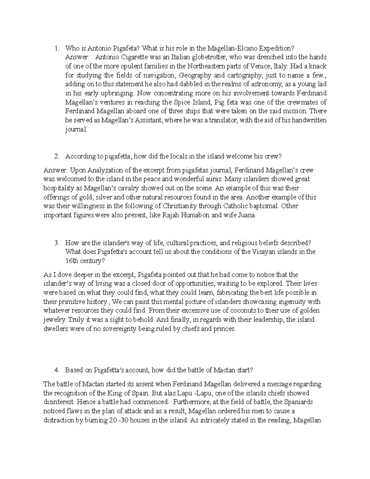 Who is Antonio Pigafeta - Had a knack for studying the fields of ...