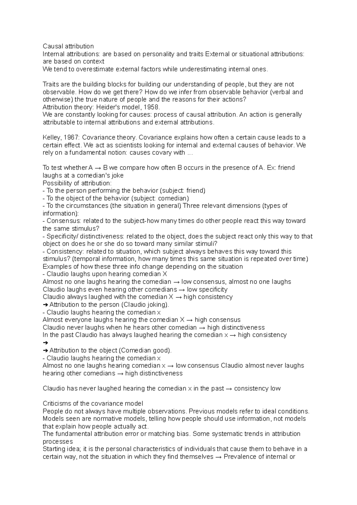 Causal Attribution Social Psychology Causal Attribution Internal Attributions Are Based On