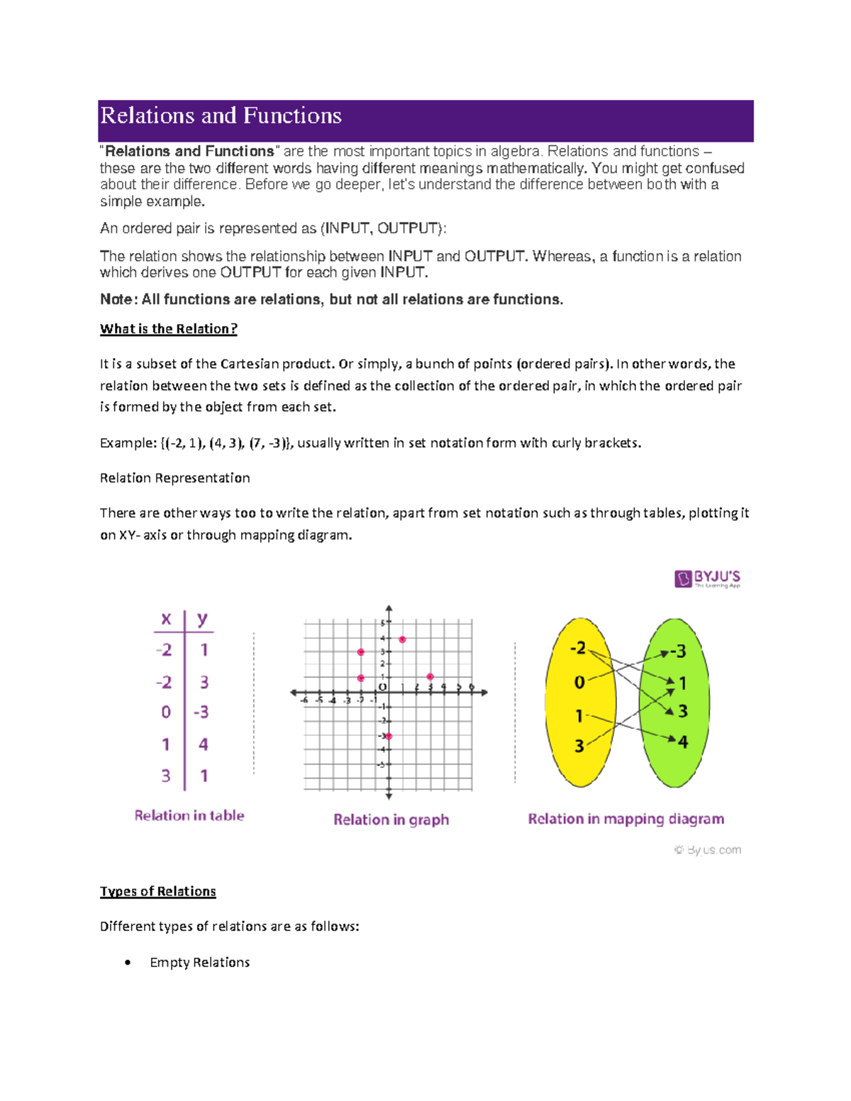 Math - Relations and Functions - Relations and Functions “these are the ...