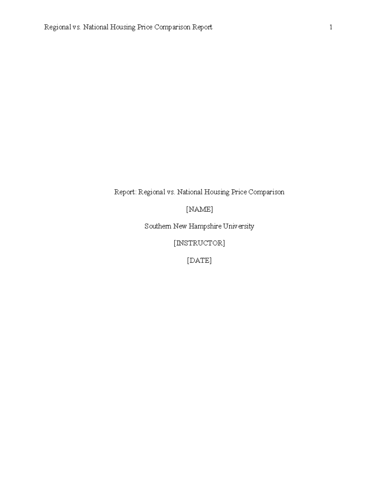 MAT 240 Project Two - Received an A in this class - Report: Regional vs ...