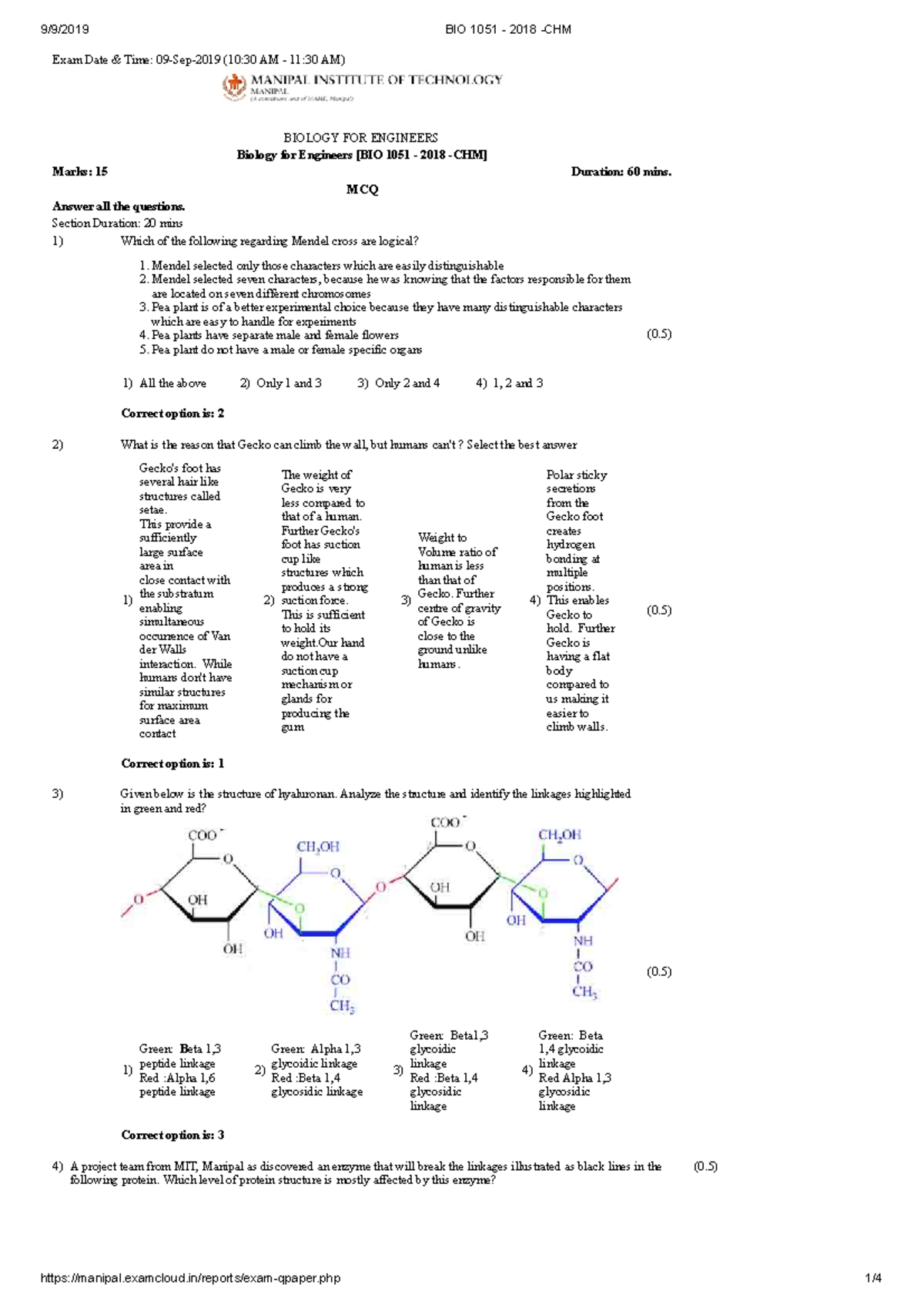 Sessional 1 BIO 1051 2018 CHM 09 Sep 2019 - 9/9/2019 BIO 1051 - 2018 ...