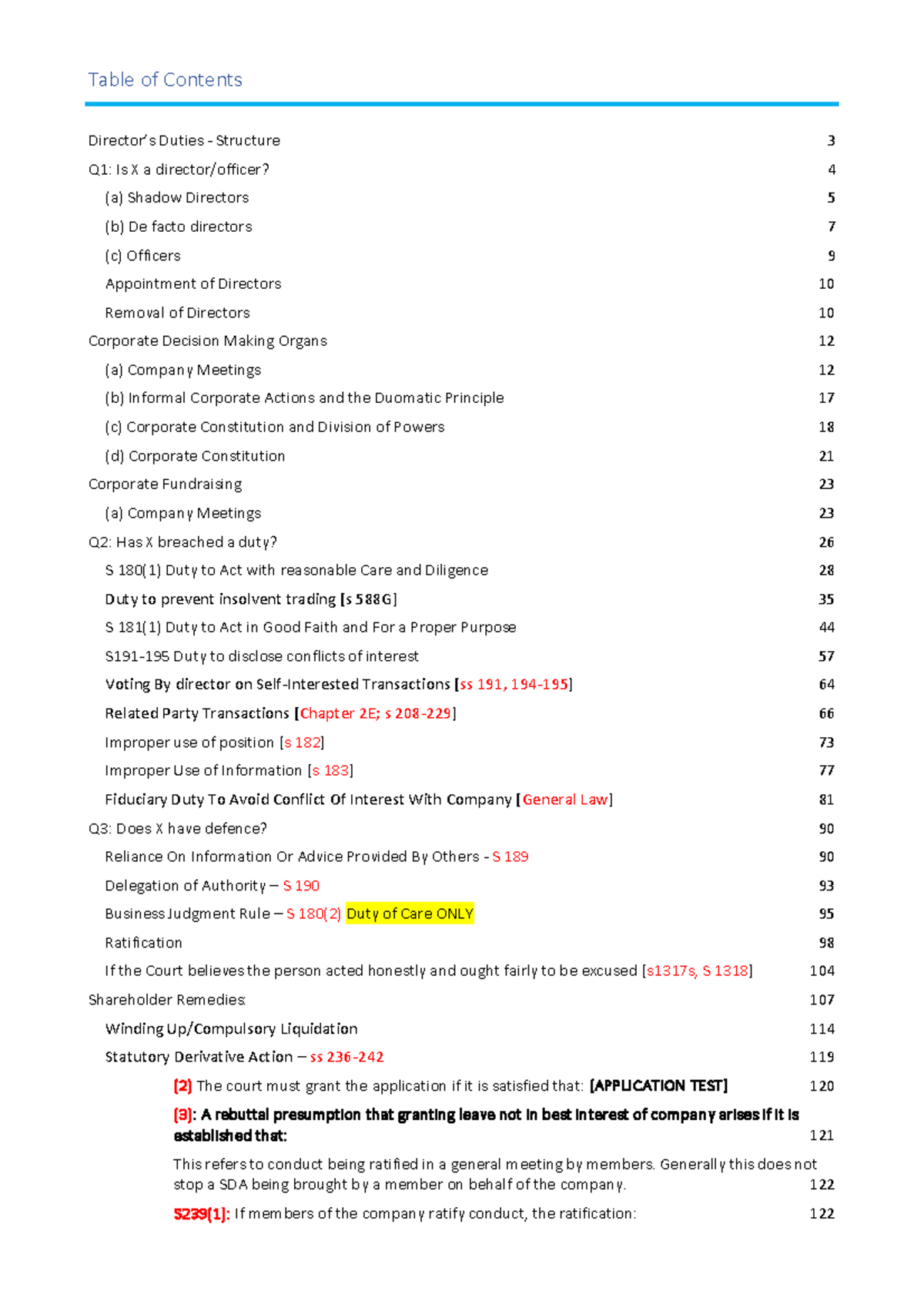Directors' Duties - Table of Contents Director9s Duties - Structure Q1 ...