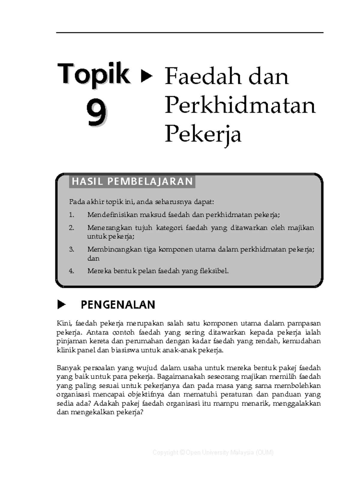 13 BBCM4103 T9 - GOOD - " PENGENALAN Kini, faedah pekerja merupakan salah satu komponen utama ...