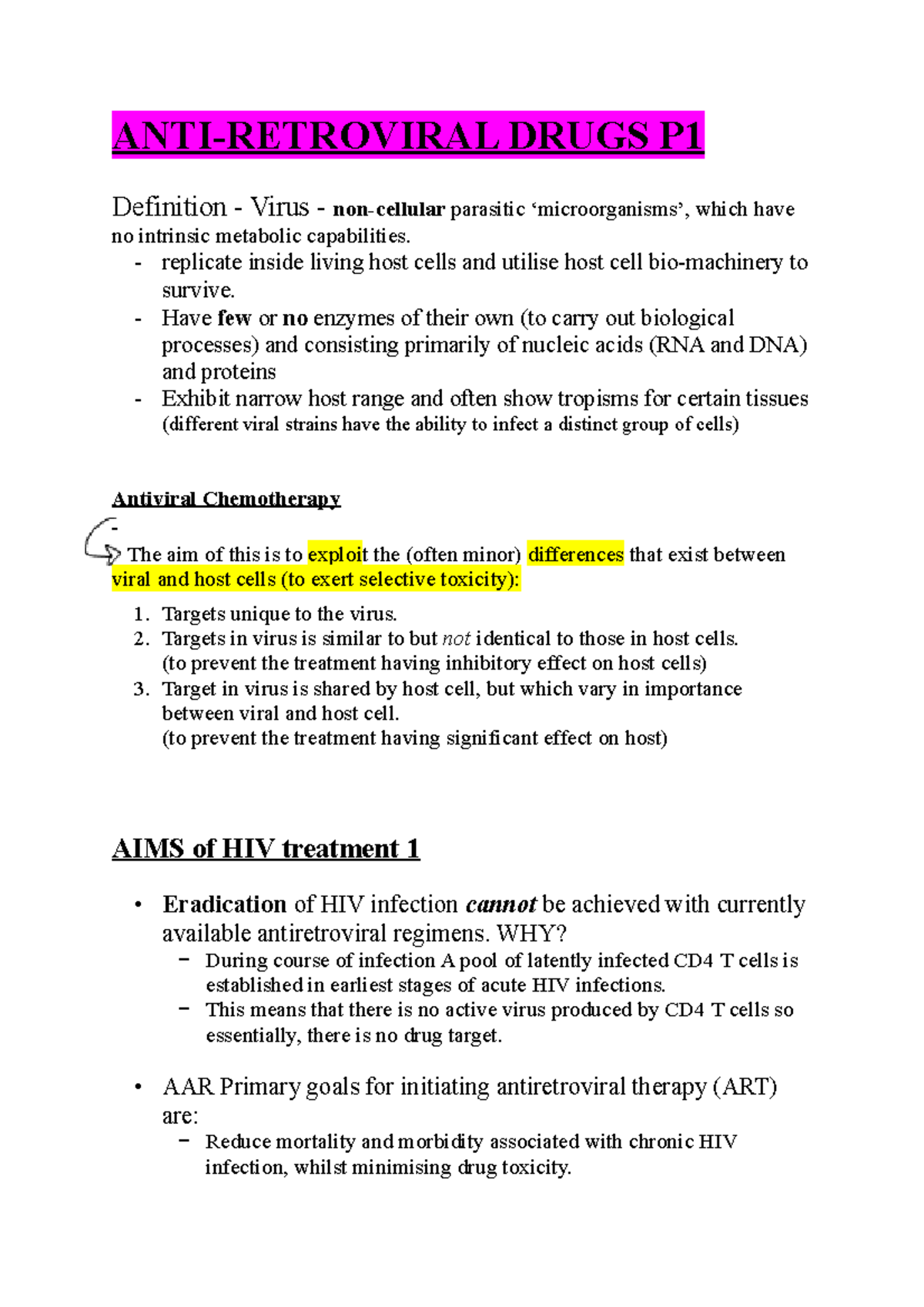HIV case- pharmacology - ANTI-RETROVIRAL DRUGS P Definition - Virus ...