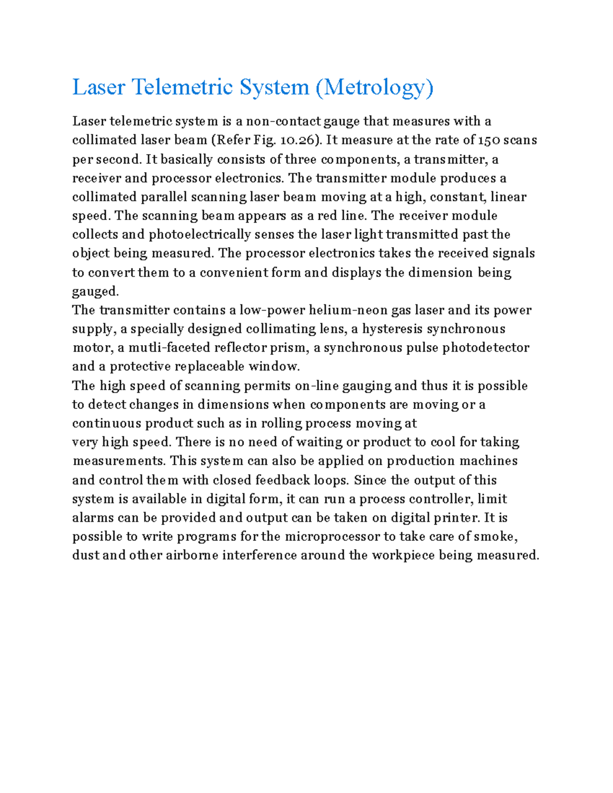 Laser Telemetric System - 10). It measure at the rate of 150 scans per ...