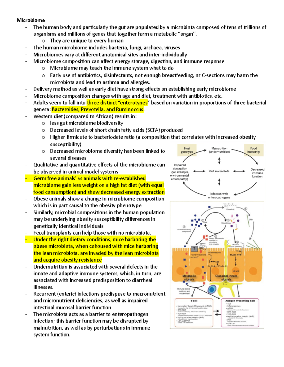 Microbiome - Lecture notes 20 - Microbiome - The human body and ...