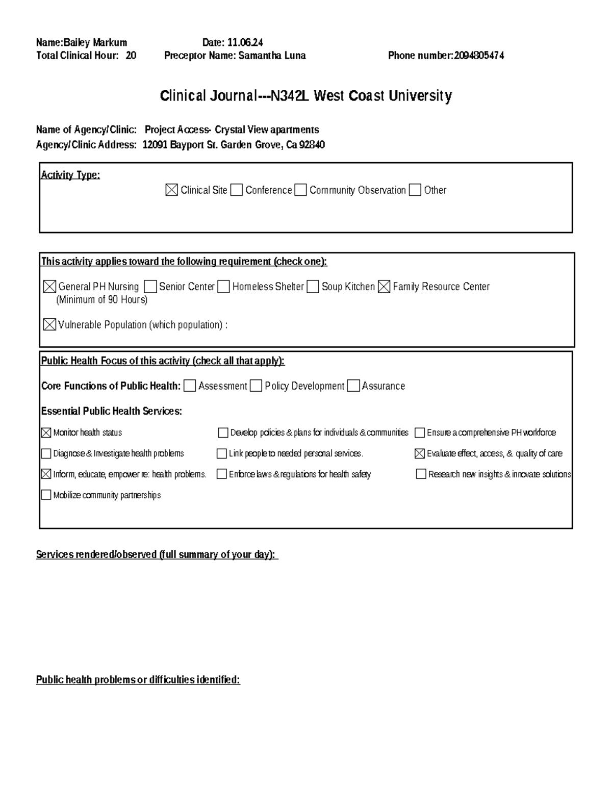 Fill-able Relfection Journal Template-1 - Name:Bailey Markum Date: 11 ...