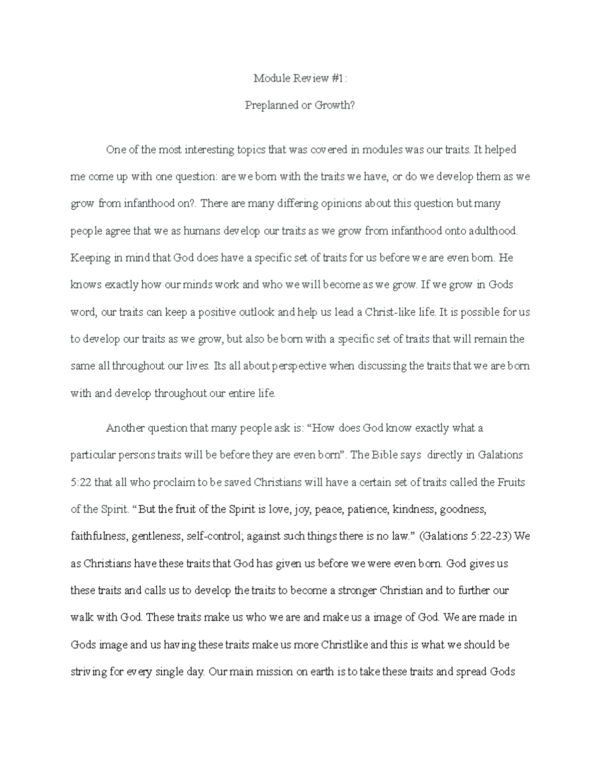 PSY Mod 1 Check In Module Review 1 Preplanned Or Growth One Of
