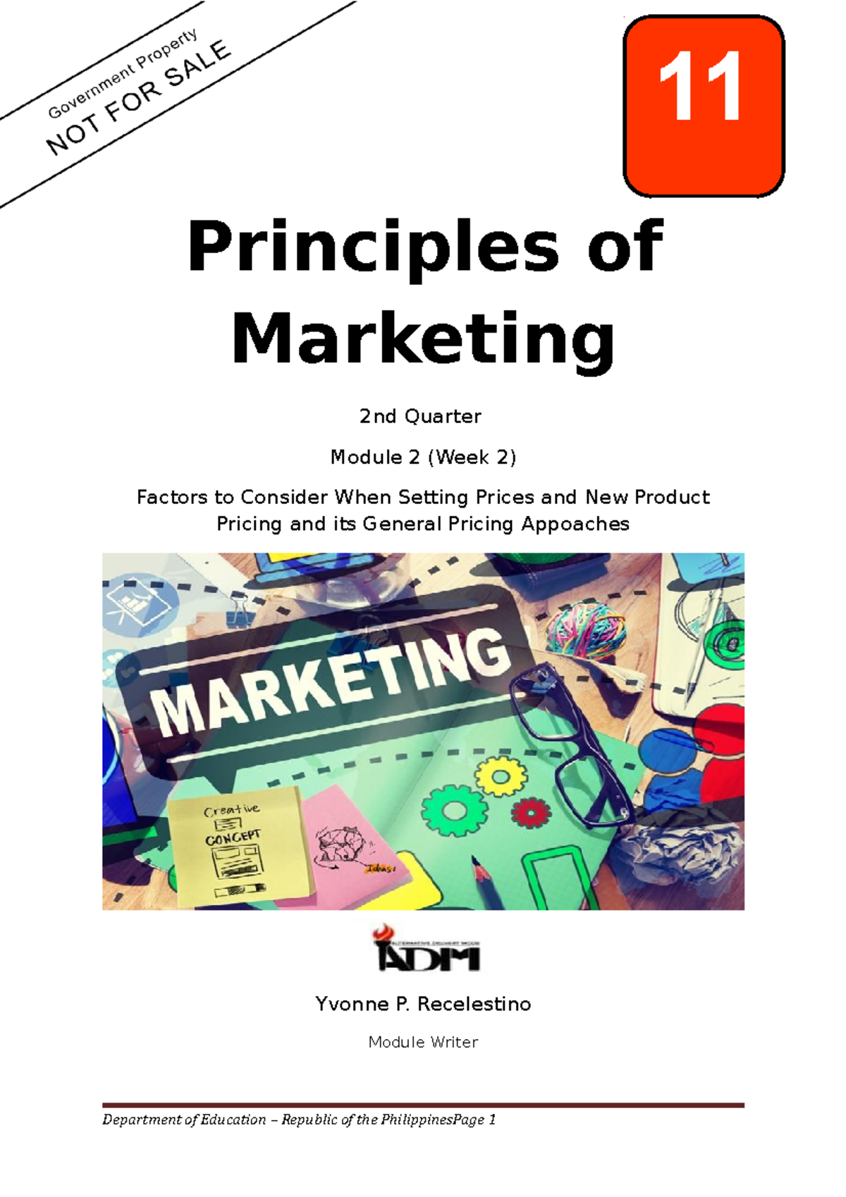 Prin.-of-Mktg - module - Principles of Marketing 2nd Quarter Module 2 ...