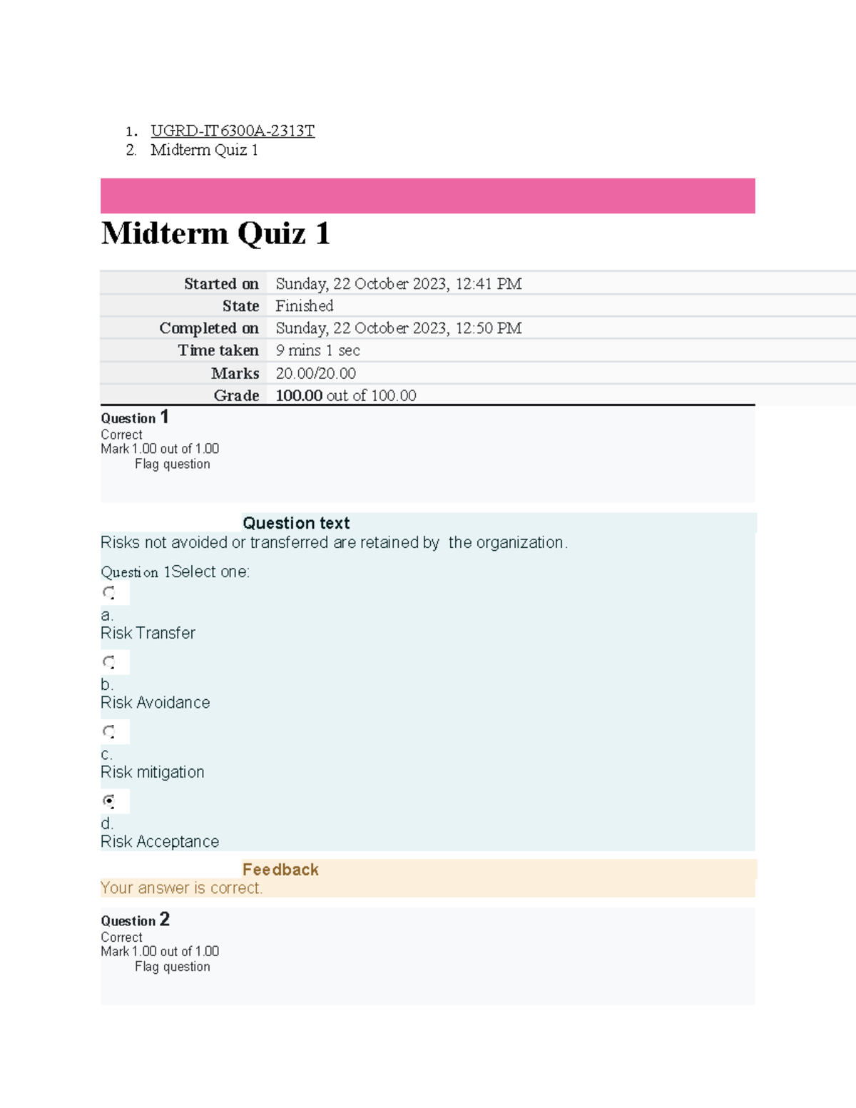 UGRD-IT6300A Information Assurance and Security 1 Midterm Quiz 1 - 1 ... UGRD-IT6300A Information Assurance and Security 1 Midterm Quiz 1 - 1 ...