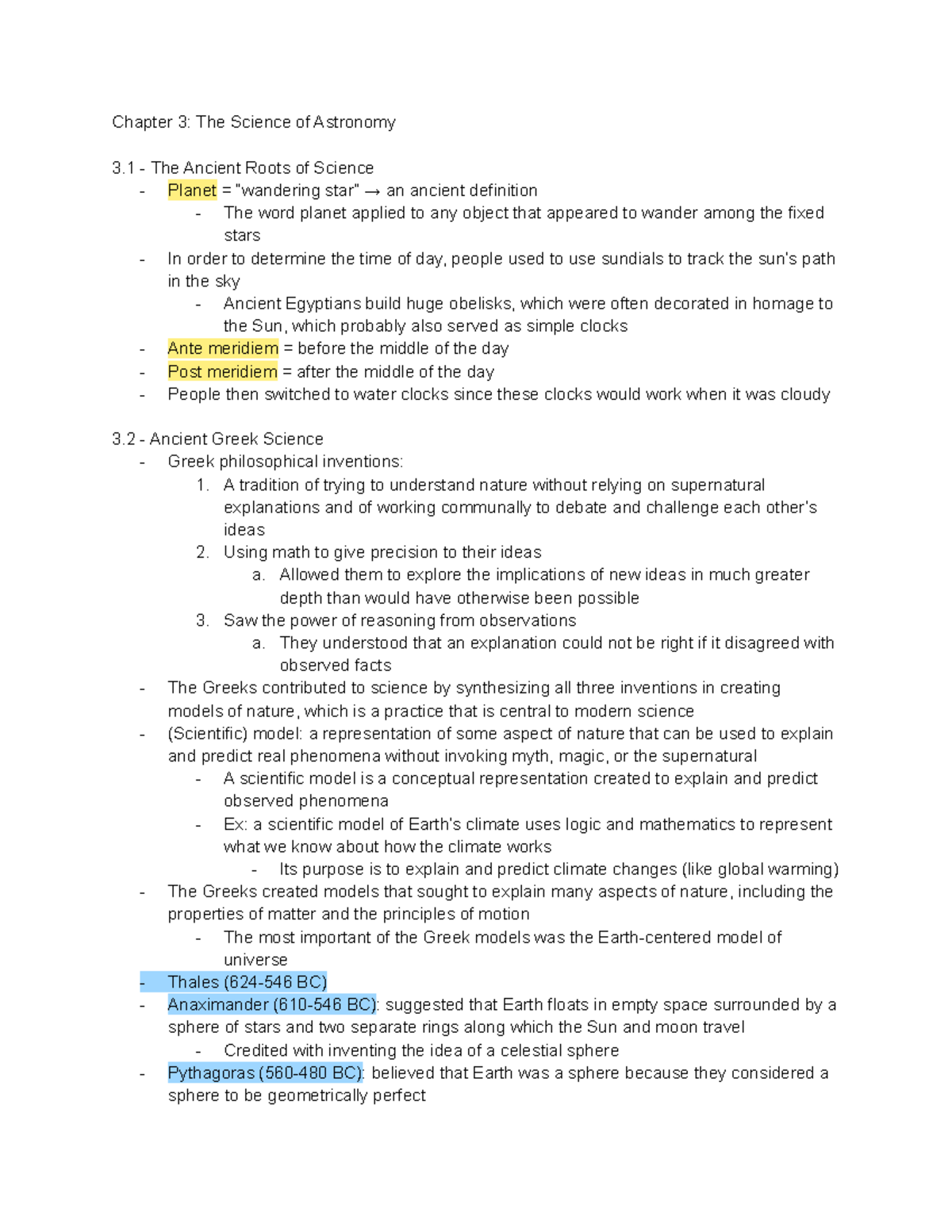 Chapter 3 Notes - Chapter 3: The Science of Astronomy 3 - The Ancient ...