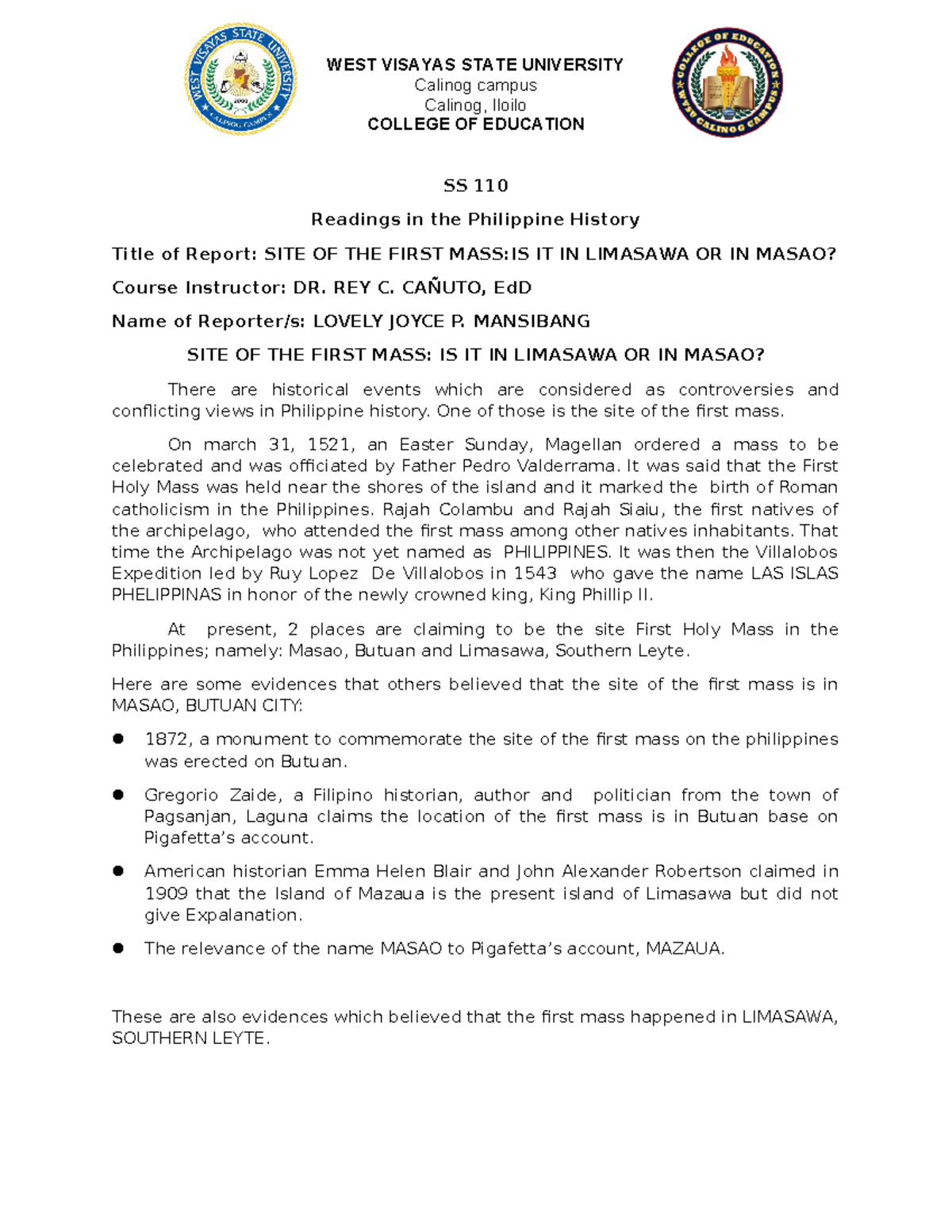 SS-110-Handouts Finals - WEST VISAYAS STATE UNIVERSITY Calinog campus ...