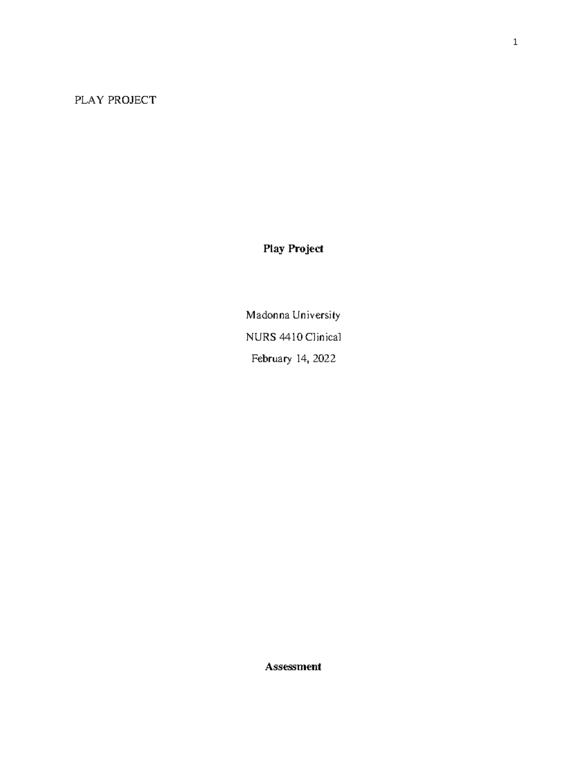 Document 64 - Play project clinical - PLAY PROJECT Play Project Madonna ...