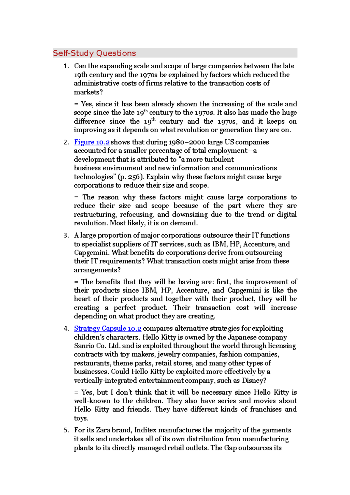 Self Study Questions - Assignment #9 - Self‐Study Questions Can the ...