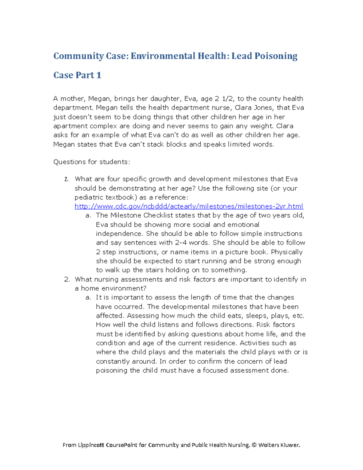 Community Env Health Lead Case1 1-10-17 DP - Community Case ...