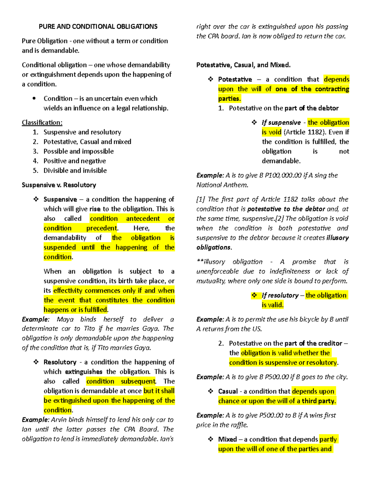 Pure and Conditional Obligation - PURE AND CONDITIONAL OBLIGATIONS Pure ...