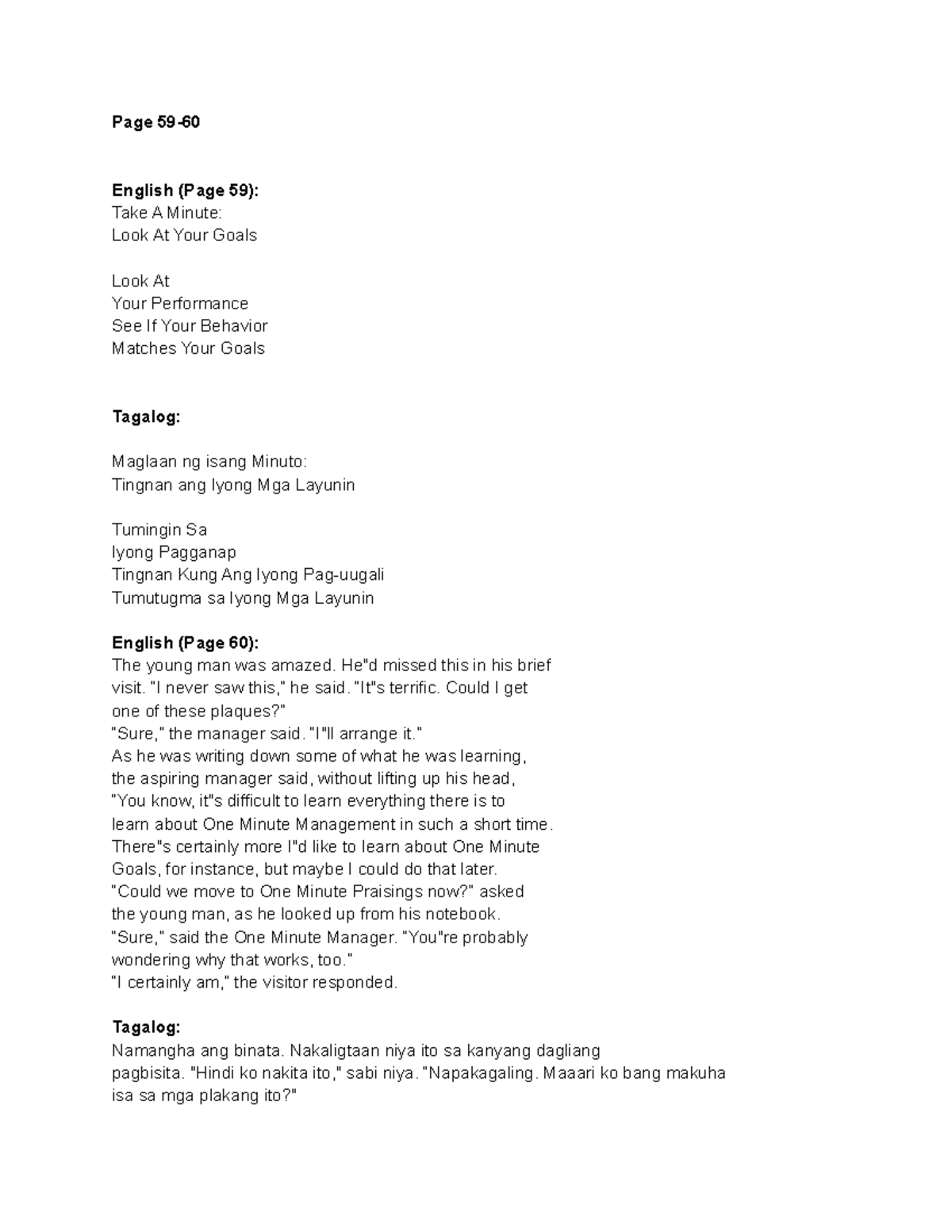 Pahina 59-60 - Page 59- English (Page 59): Take A Minute: Look At Your ...