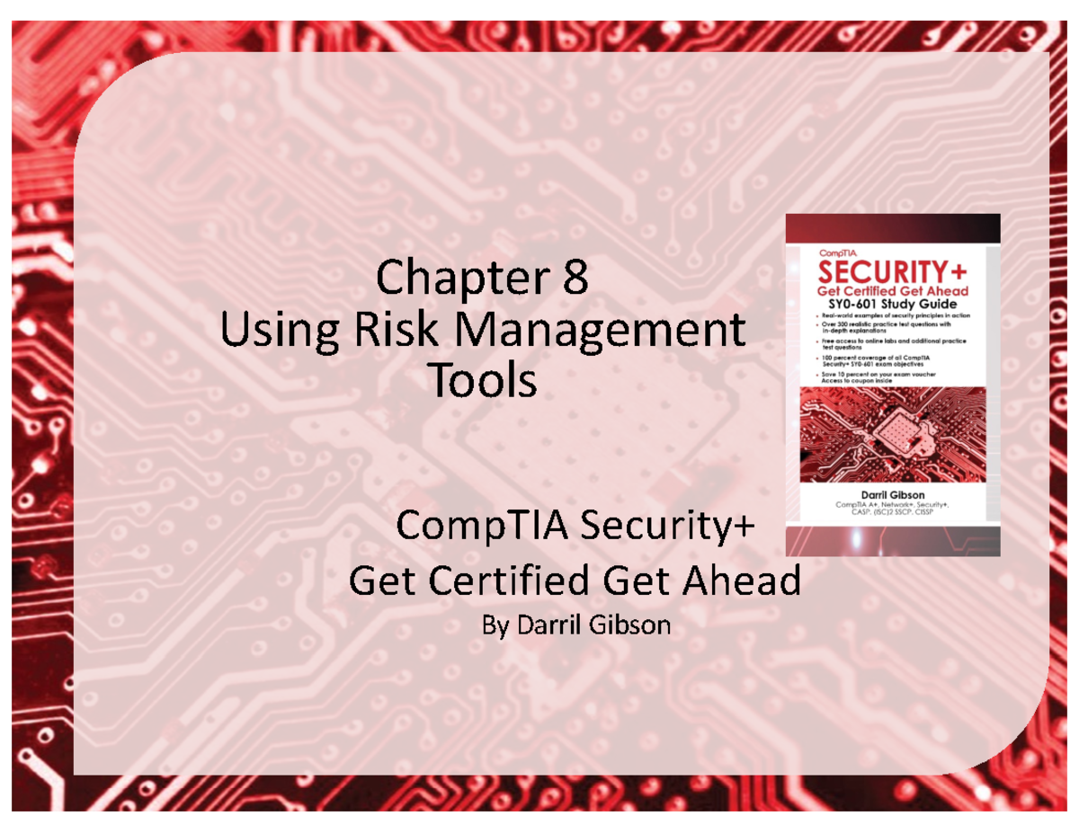 601 Ch 8 Risk Management Tools - Chapter 8 Using Risk Management Tools ...