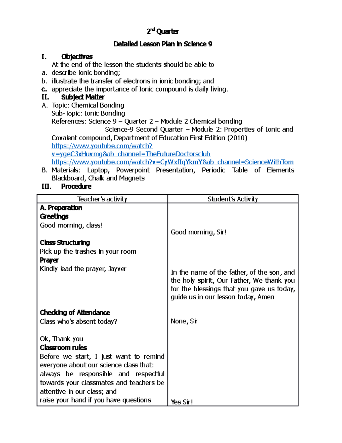 Revise - lesson plan sample - 2 nd Quarter Detailed Lesson Plan in ...