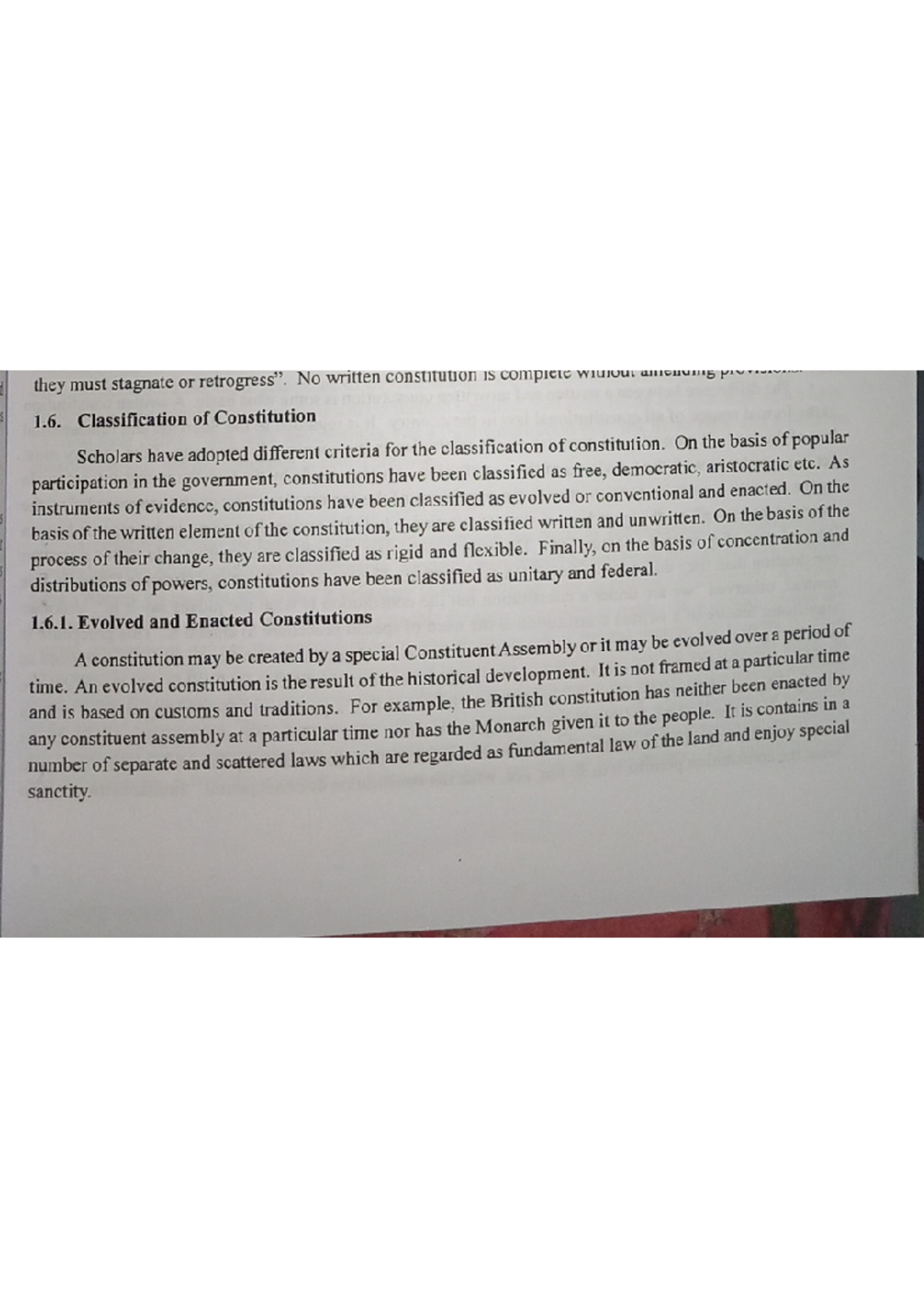 Classification of constitution - Public Administration For Civil ...
