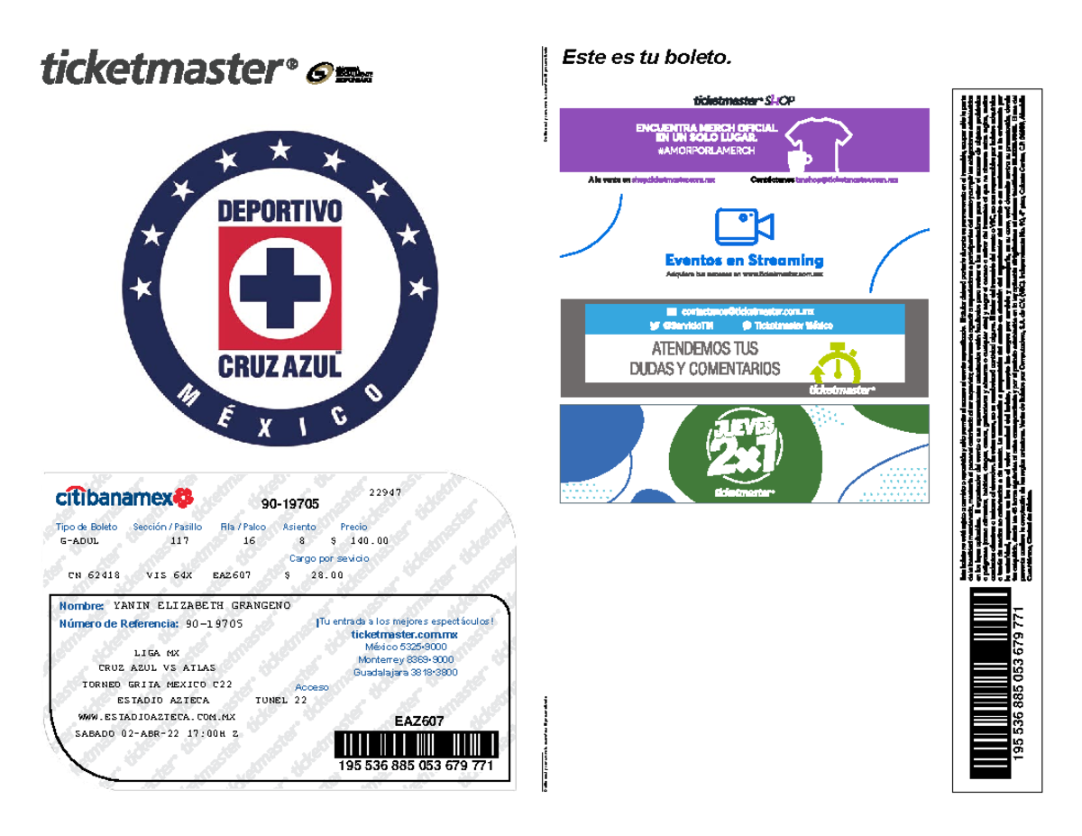 Boletos - trabajo de asignacion - Dobla aquí y conserva tu ticketFast ...