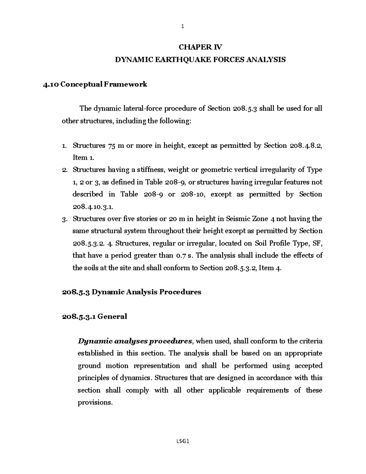 Chapter IV Earthquake Engg - CHAPER IV DYNAMIC EARTHQUAKE FORCES ...