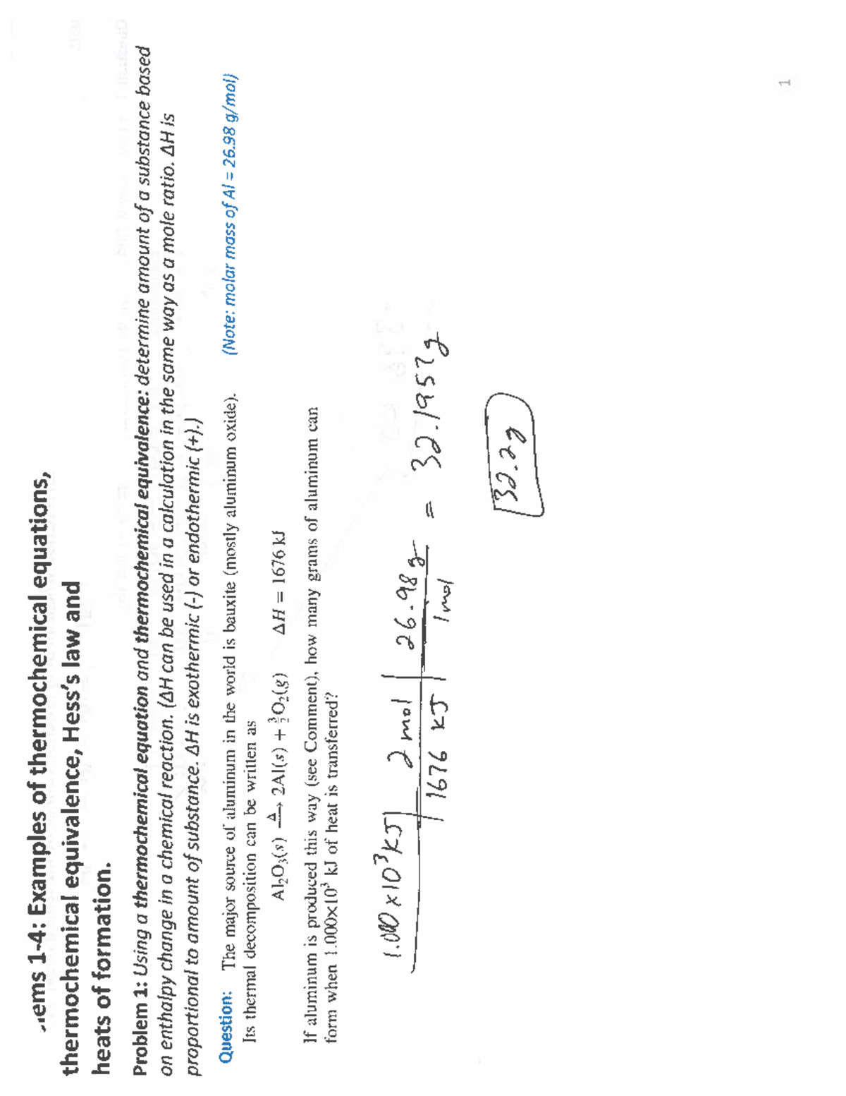 Enthalpy, Hess's Law, and Heats of Formation - ems Examples of ...