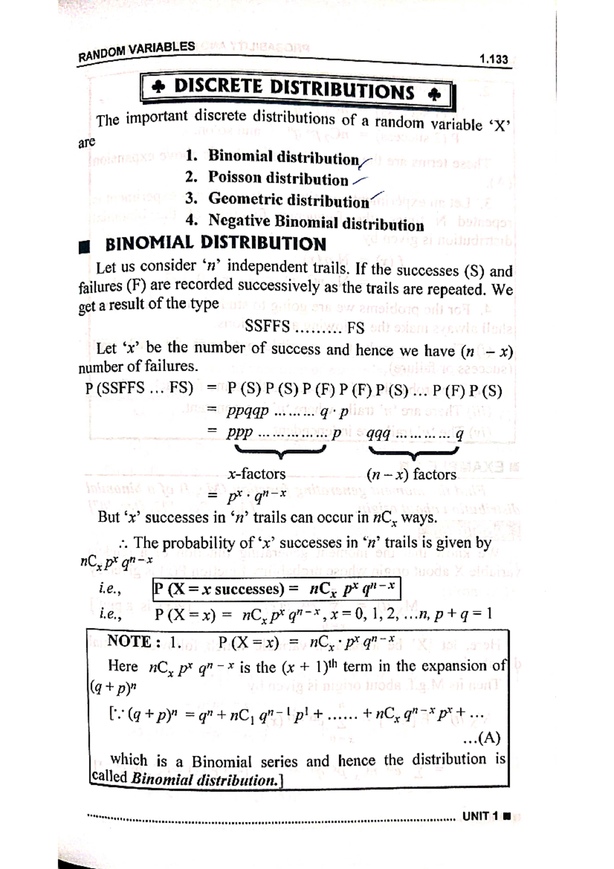 Maths (Unit-2) - Probability and Queuing Theory - Studocu