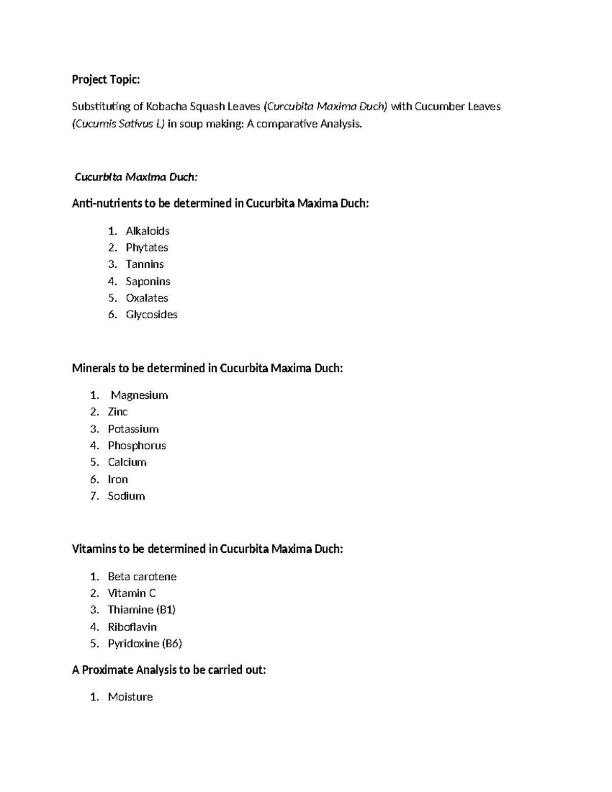 Non nutrient substances in foods : Anti nutrients - Project Topic ...