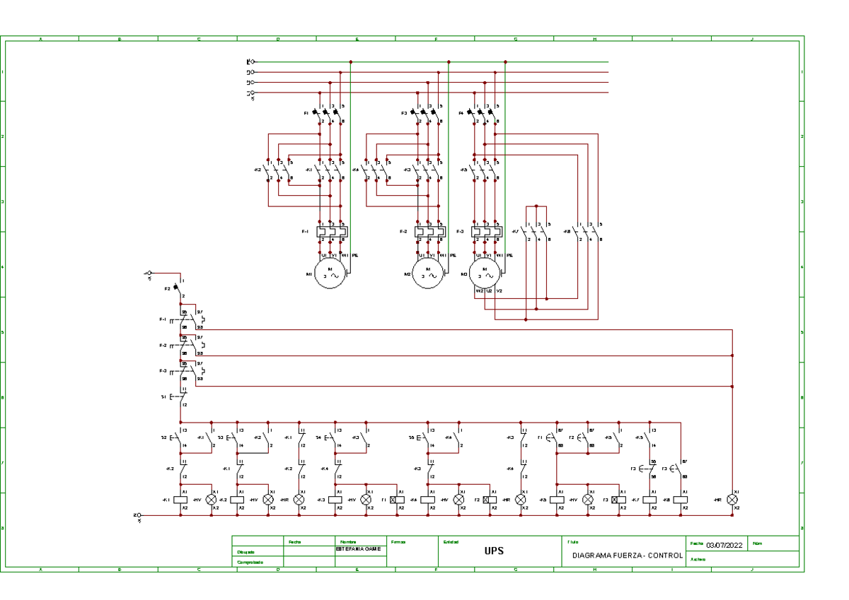 Proyectos Electricos - Circuito de Fuerza y Diagrama multifilar de ...