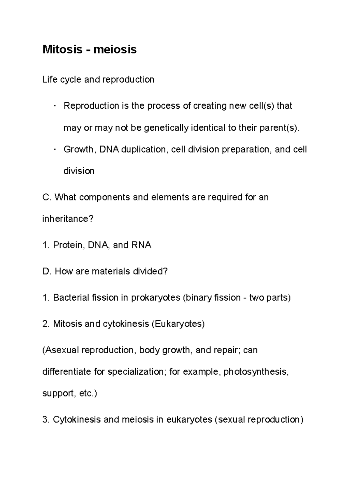 Mitosis - Shreya Shah - Mitosis - meiosis Life cycle and reproduction ...