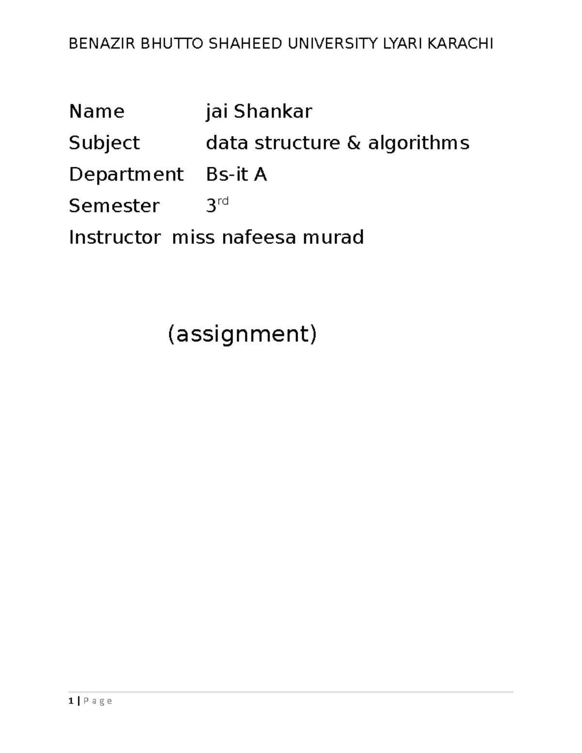 Linear And Binary Search Lecture Notes 1 Name Jai Shankar Subject