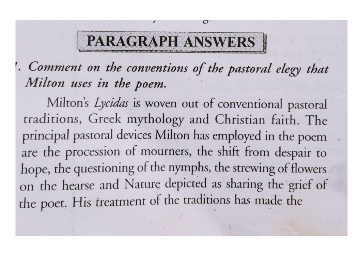 Chapter 3 paragraph answer - PARAGRAPH ANSWERS Comment on the ...