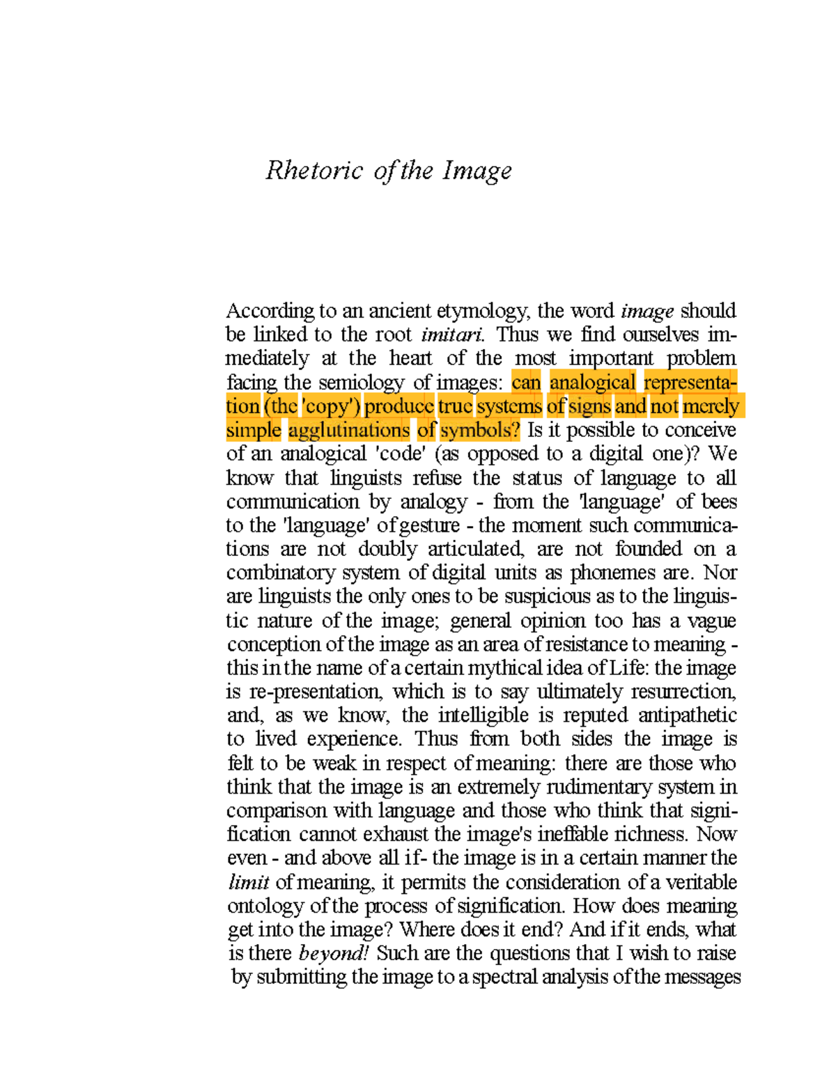 01-Rhetoric of The Image - Rhetoric of the Image According to an ...