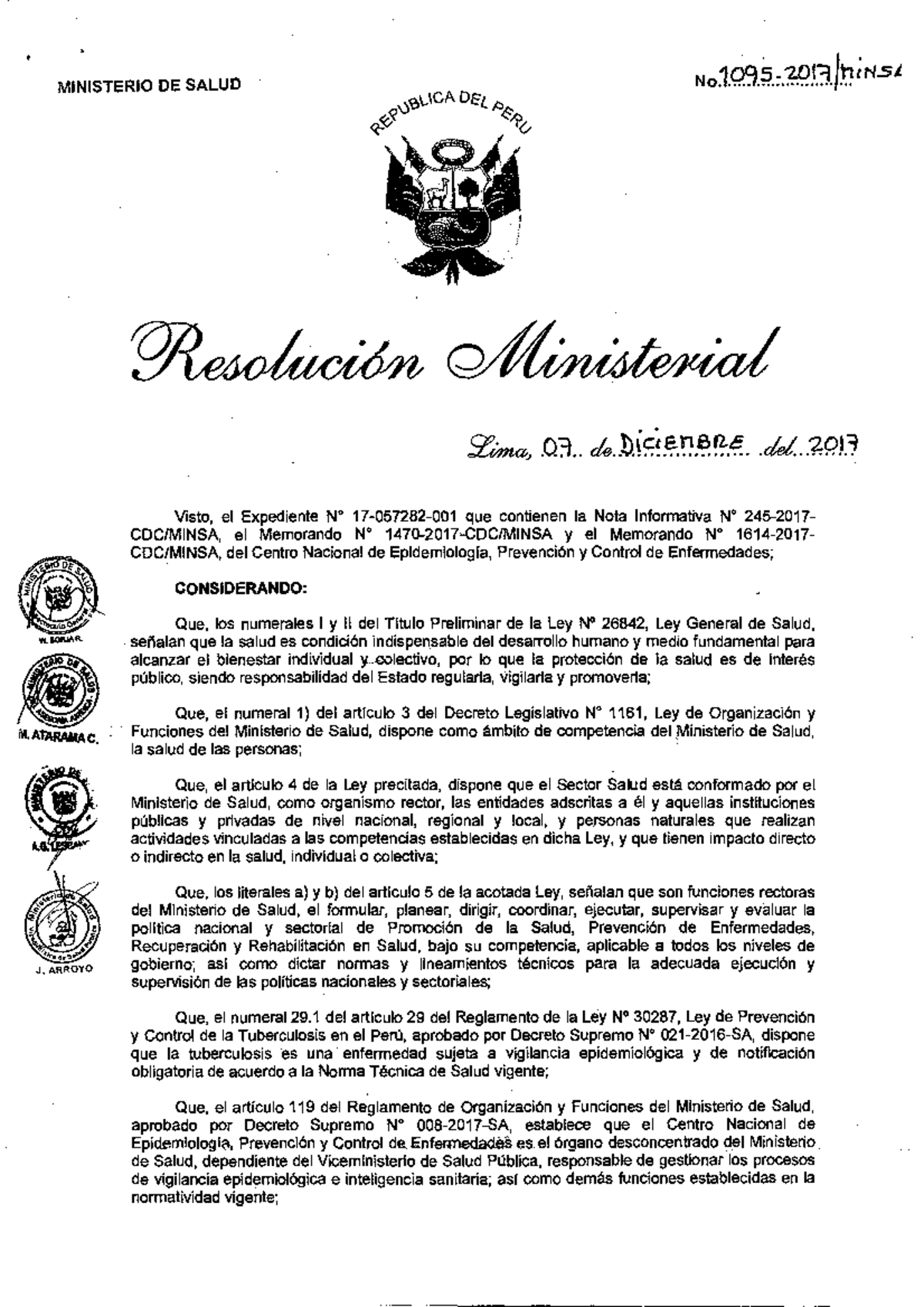 187993 RM N C2 B0 1095-2017- Minsa 1 - MINISTERIO DE SALUD No. DEL PERU ...