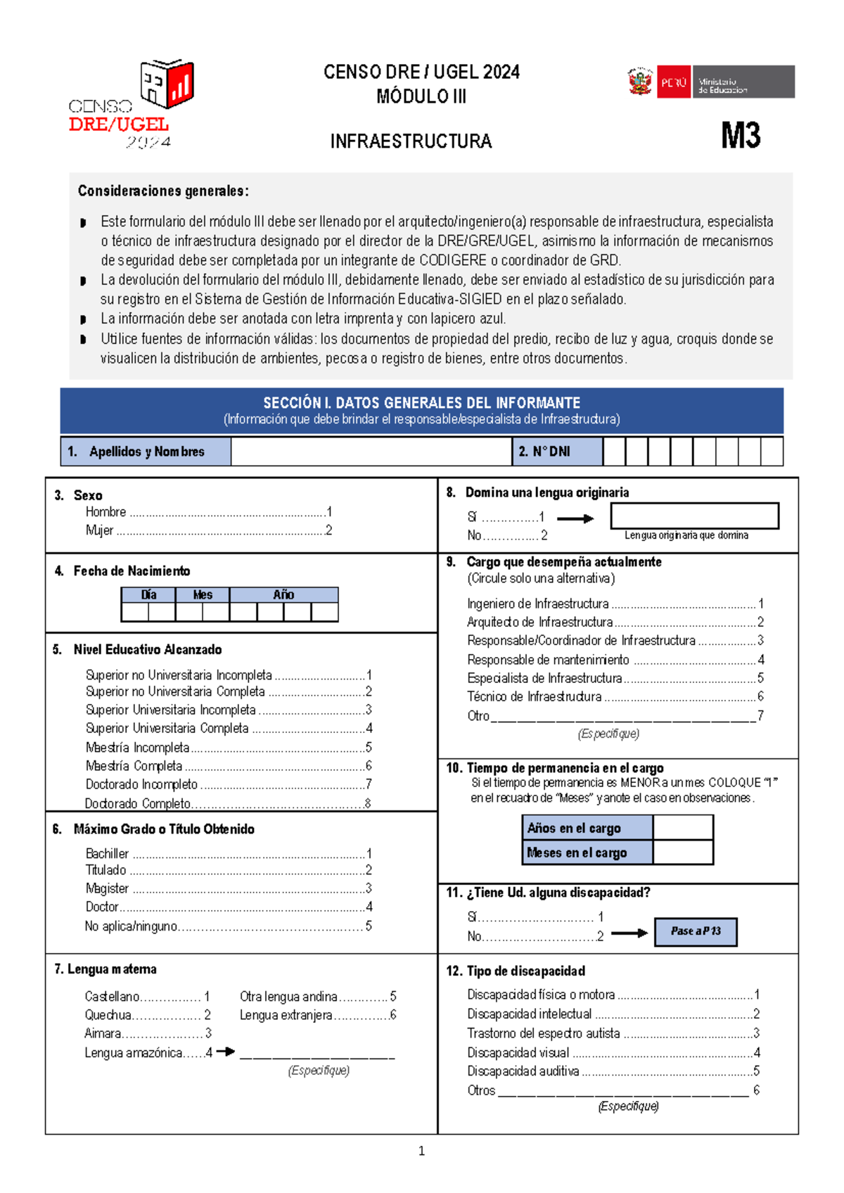 03 Modulo III Infraestructura - CENSO DRE / UGEL 202 4 MÓDULO III ...