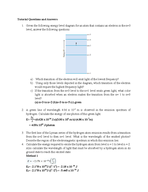 CHE 1000 Tutorial Sheet 6 - Introductory chemistry - UNZA - Studocu