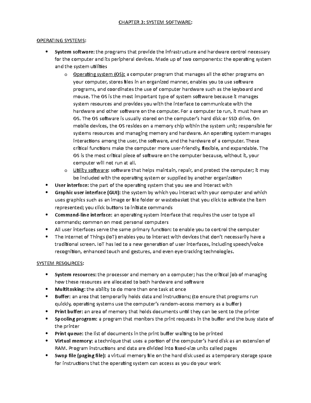Chapter 3 system software - OPERATING SYSTEMS: System sotware : the ...