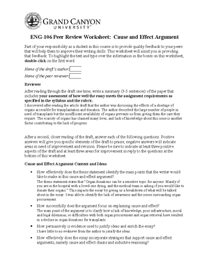 [Solved] To help you prepare for your Cause and Effect essay on ...