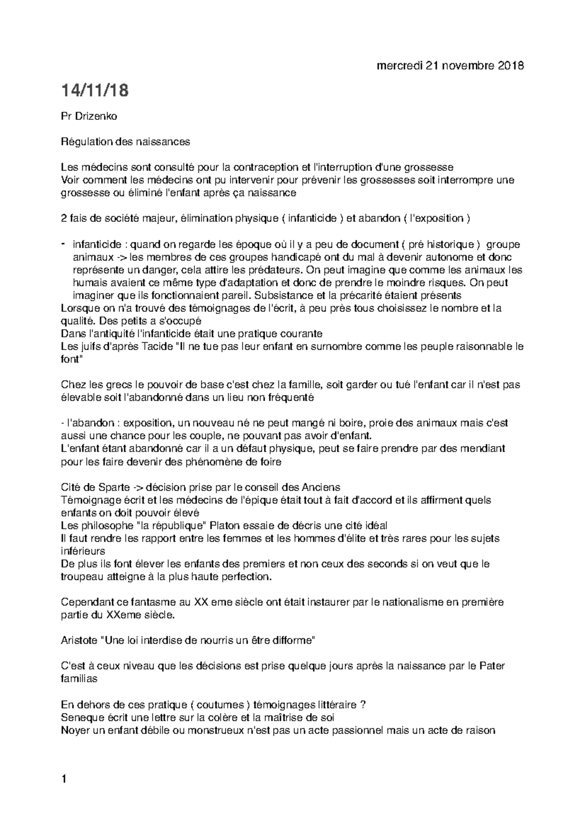 Régulation de naissance - 14/11/ Pr Drizenko Régulation des naissances ...