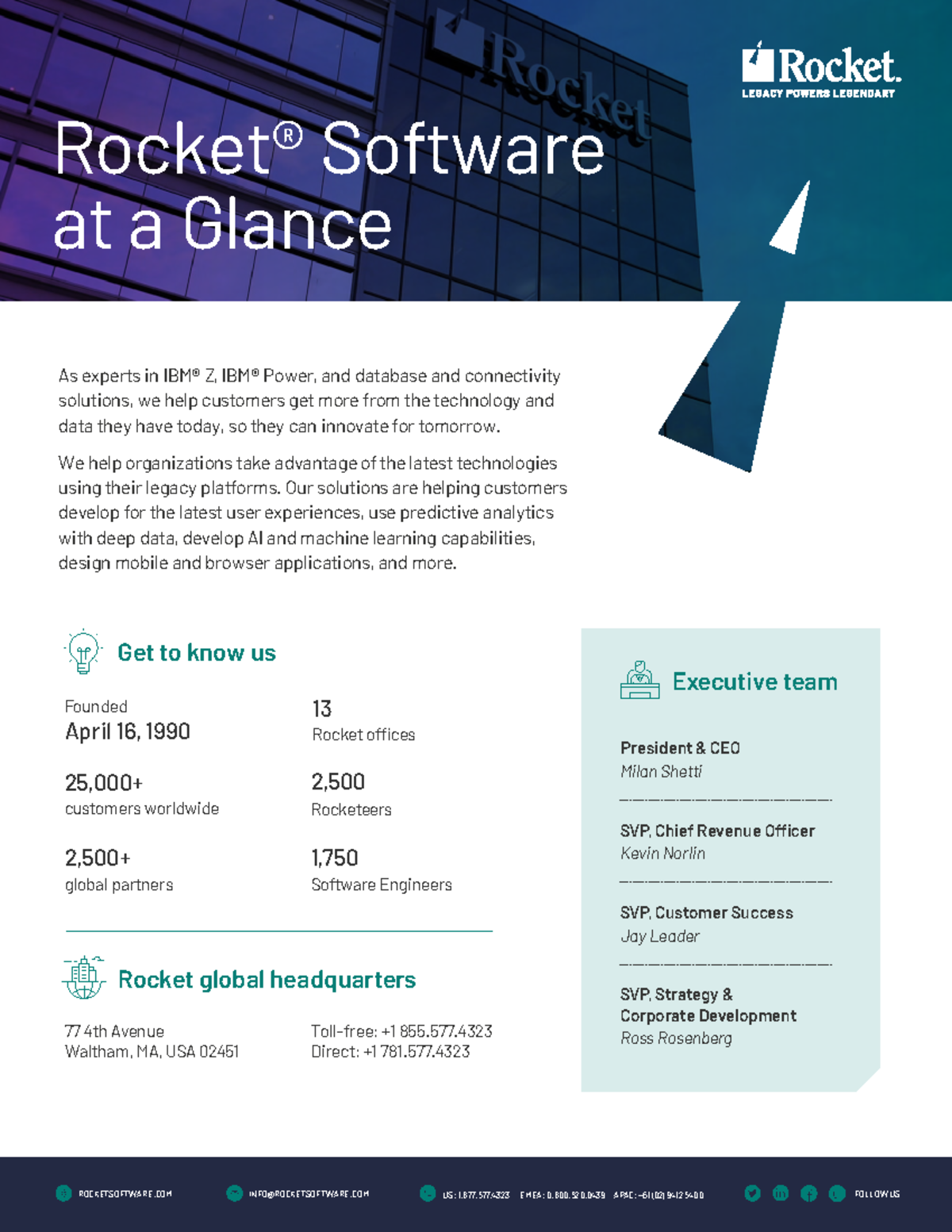 Rocket Company Fact Sheet-US-Nov2021 v9 - As experts in IBM® Z, IBM ...